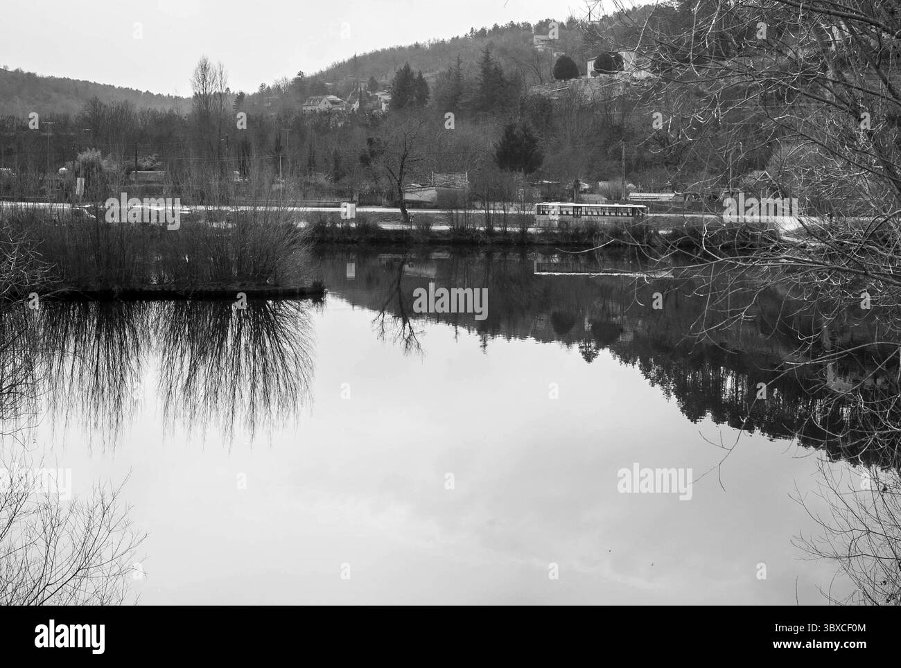 View across the River Lot, Cahors, Lot department, France Stock Photo ...
