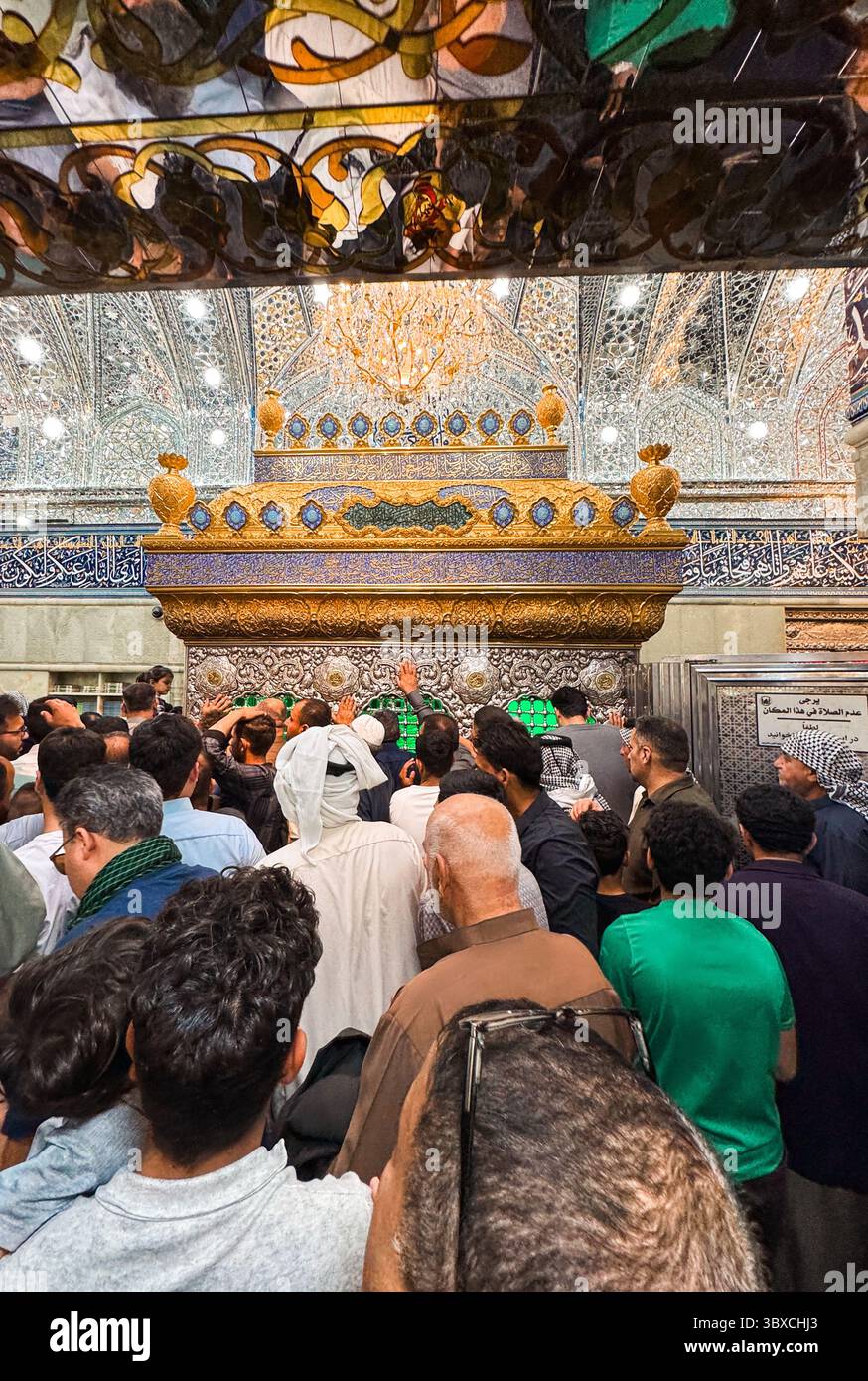Visitors join the large gathering at the shrine of Imam Hussein in ...