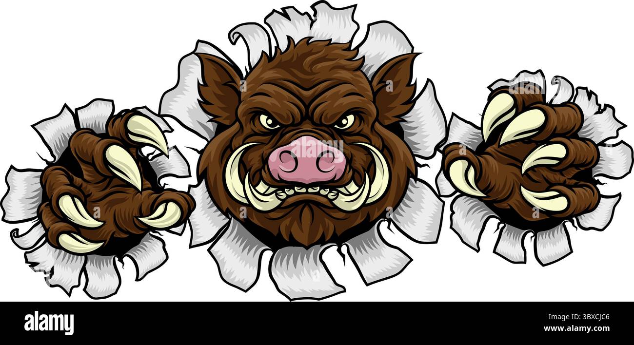 Boar Wild Hog Razorback Warthog Pig Sports Mascot Stock Vector Image ...