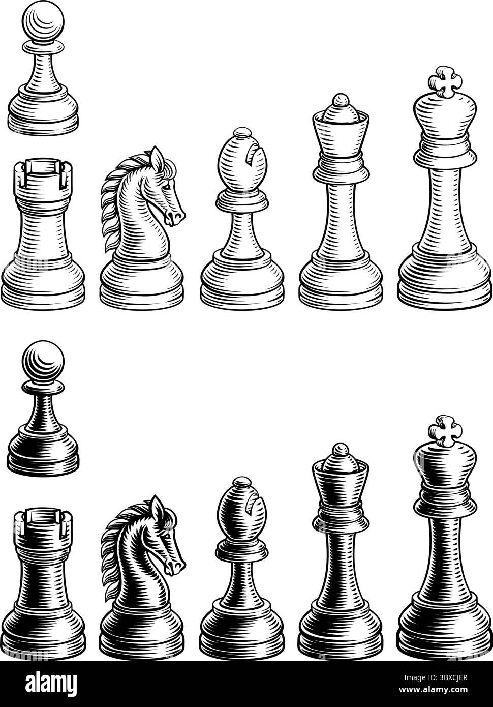 White icons chess pieces Cut Out Stock Images & Pictures - Alamy
