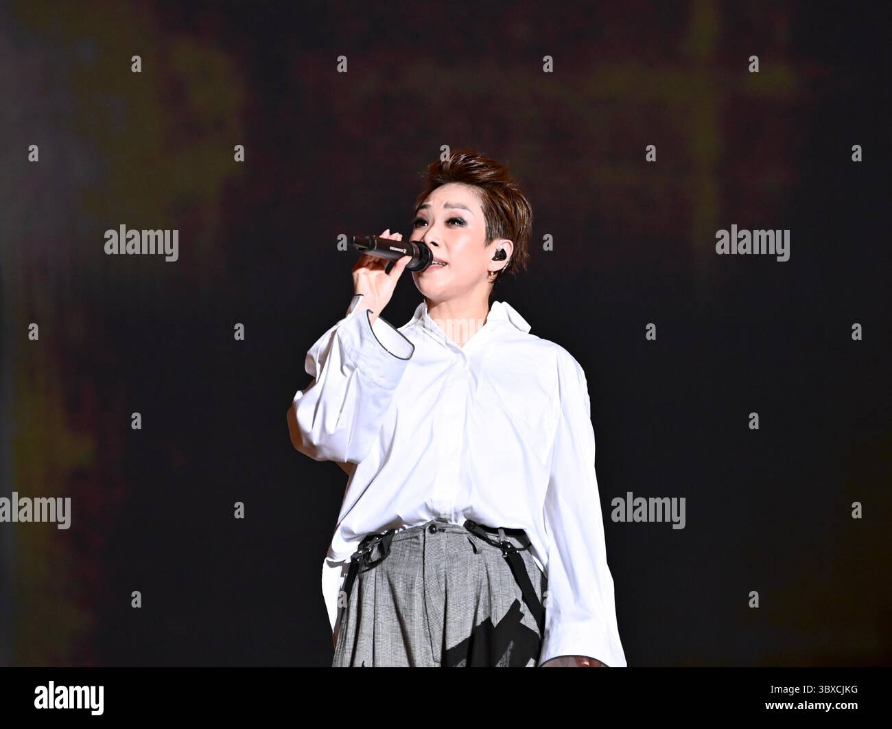 Hong Kong singer Sandy Lam holds a concert in Nanjing City, east China ...