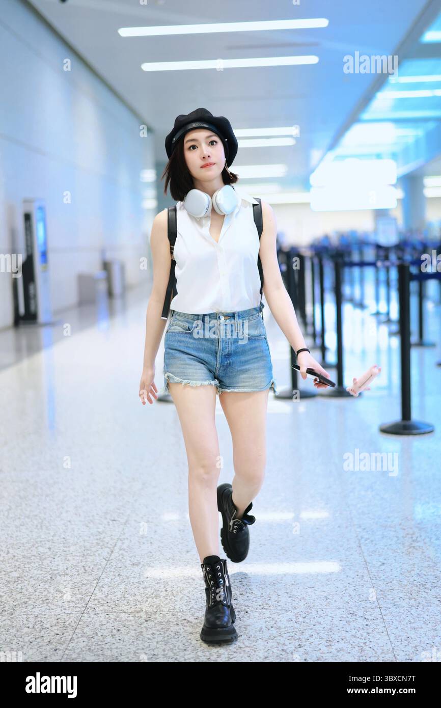 Taiwanese actress and singer Michelle Chen appears at the airport in ...