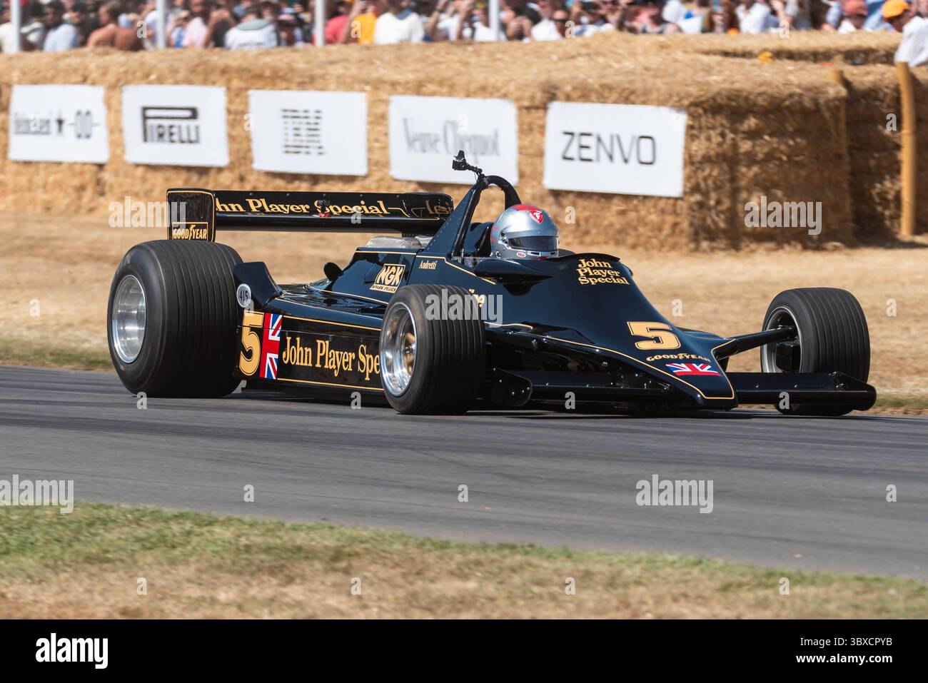 Lotus 79 ground effect Formula 1 racing car driving up the hillclimb ...