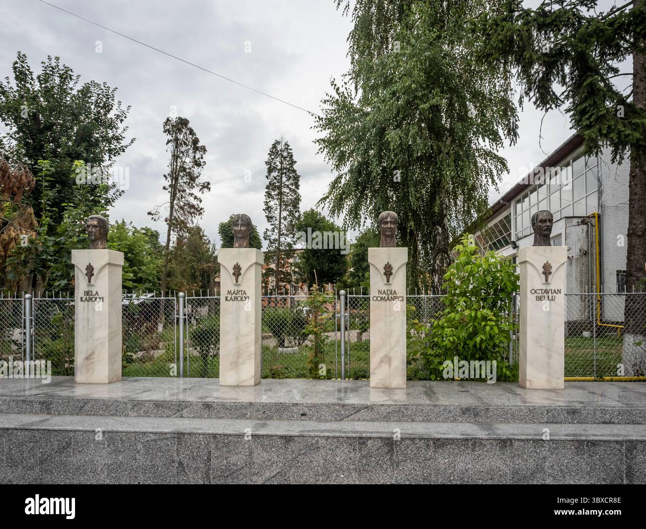 Deva, Romania - July 17, 2025: Statues of the famous Olympic champion ...