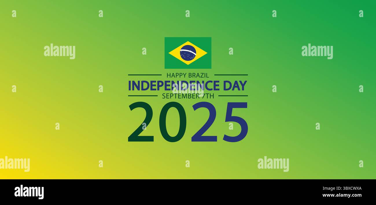 Minimal Brazil Independence Day Poster with Flag and 2025 Stock Vector ...