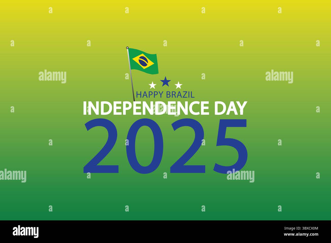 Bold Brazil Independence 2025 Poster with Flag and Oversized Year ...