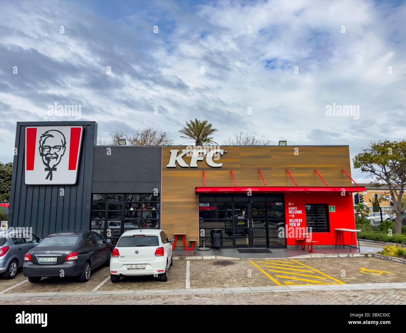 Cape Town, South Africa - July 02, 2025: Outside exterior of KFC drive ...