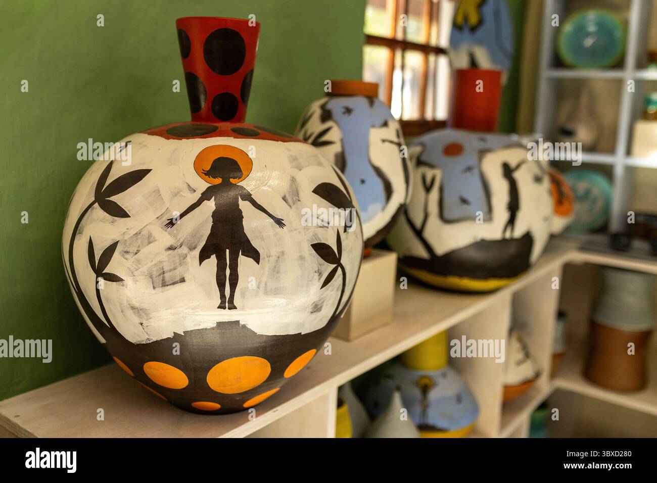 Artist in Ceramics and Pottery Studio working Stock Photo - Alamy