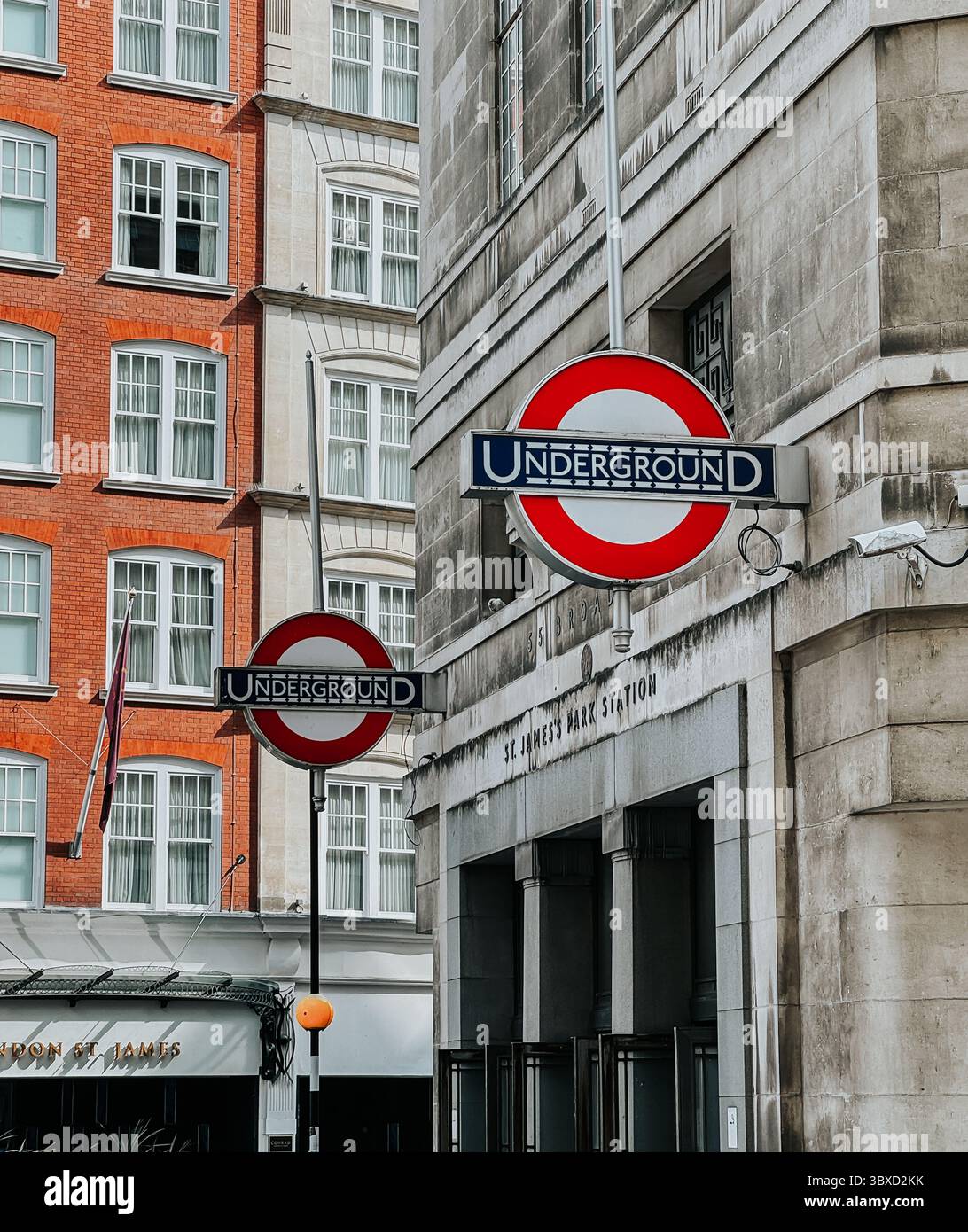 Signs for underground metro outside station in London, UK Stock Photo ...