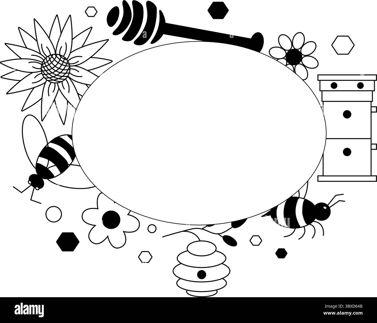 Simple flower round frame Stock Vector Images - Alamy
