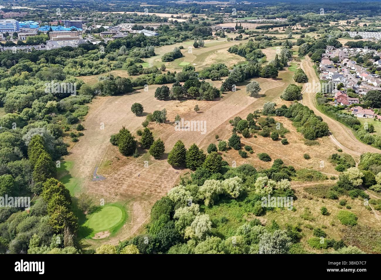 Bournemouth, Dorset, UK. 18th July 2025. UK Weather. Aerial view of the ...