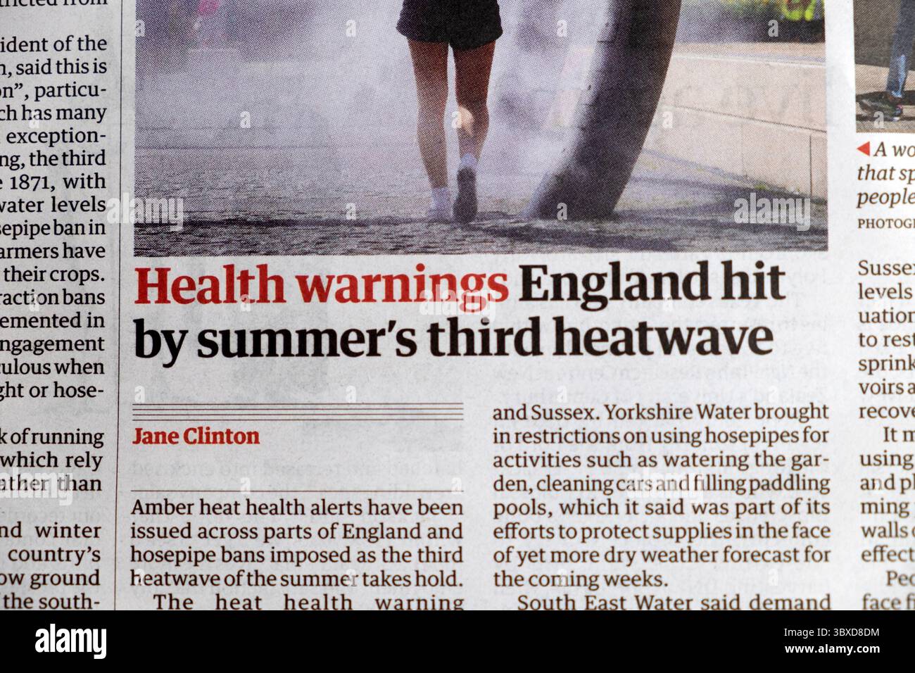 'Health warnings England hit by summer's third heatwave' Guardian ...