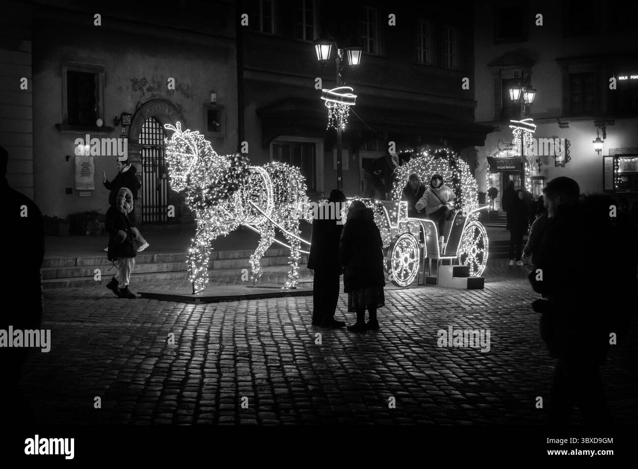 Christmas decoration banner background Black and White Stock Photos ...