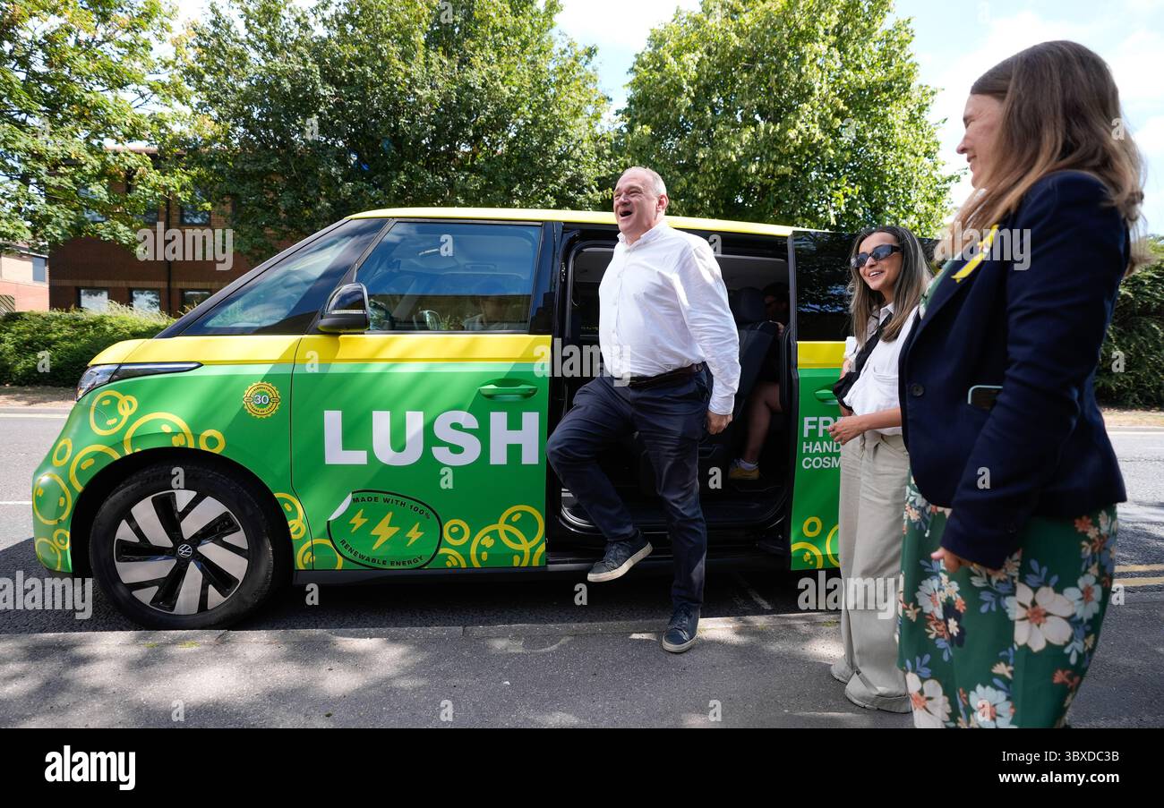 Liberal Democrats leader Sir Ed Davey arrives with Mid Dorset and North ...