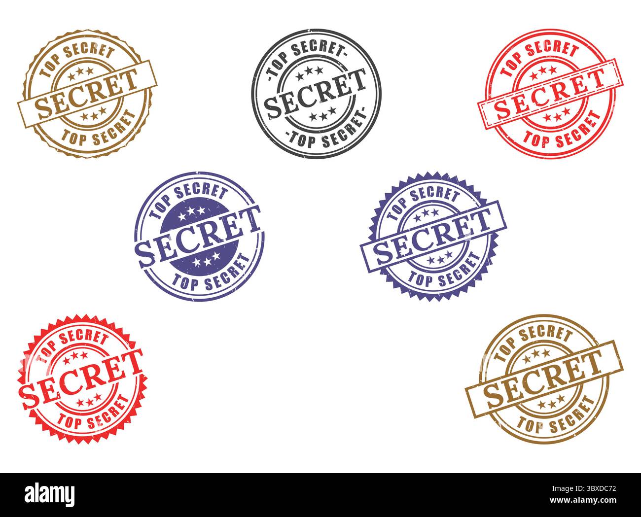 A Top Secret Rubber Stamp Collection, Classified Information Seal ...