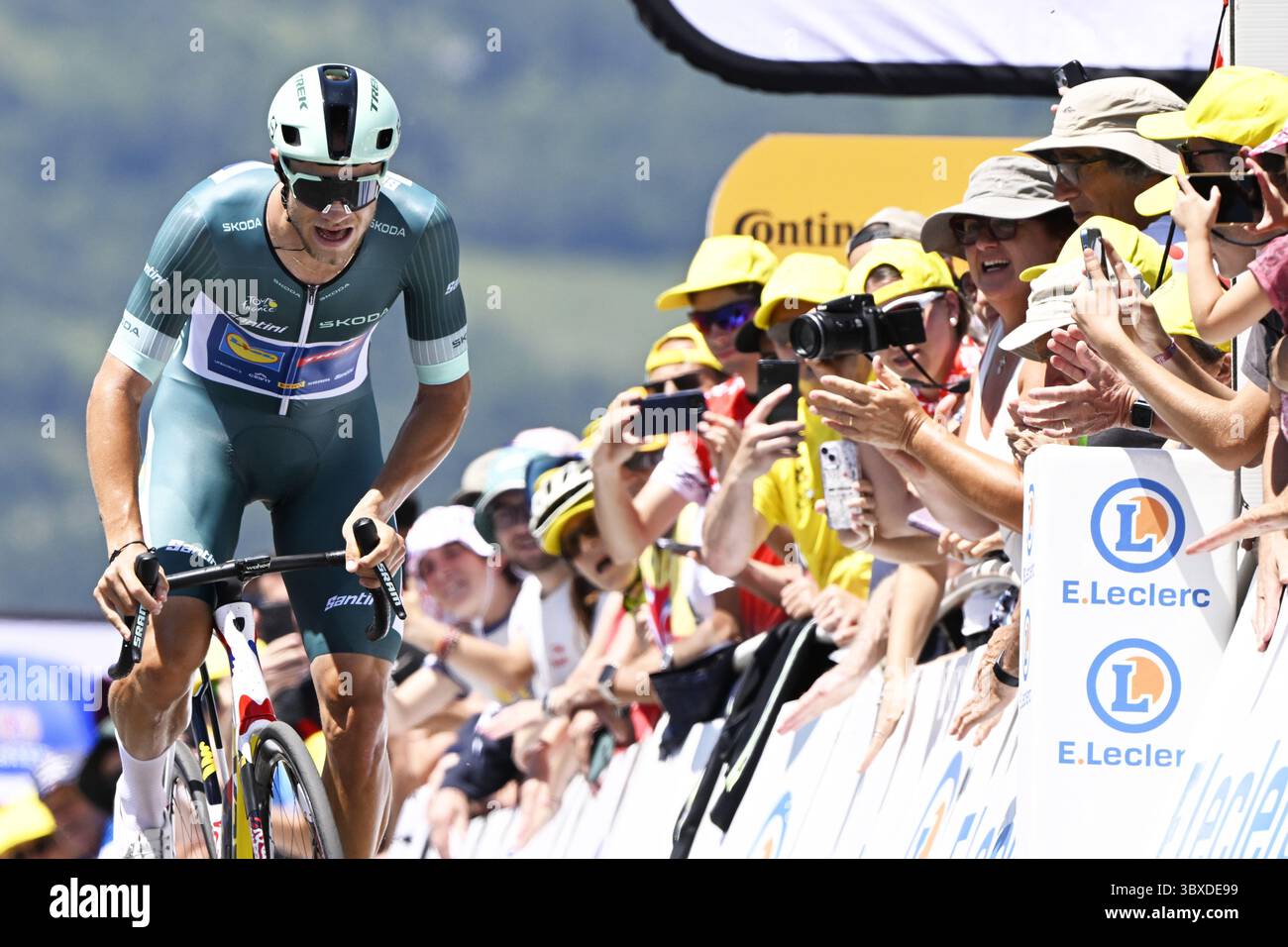 Italian Jonathan Milan of Lidl-Trek pictured at the finish of stage 13 ...