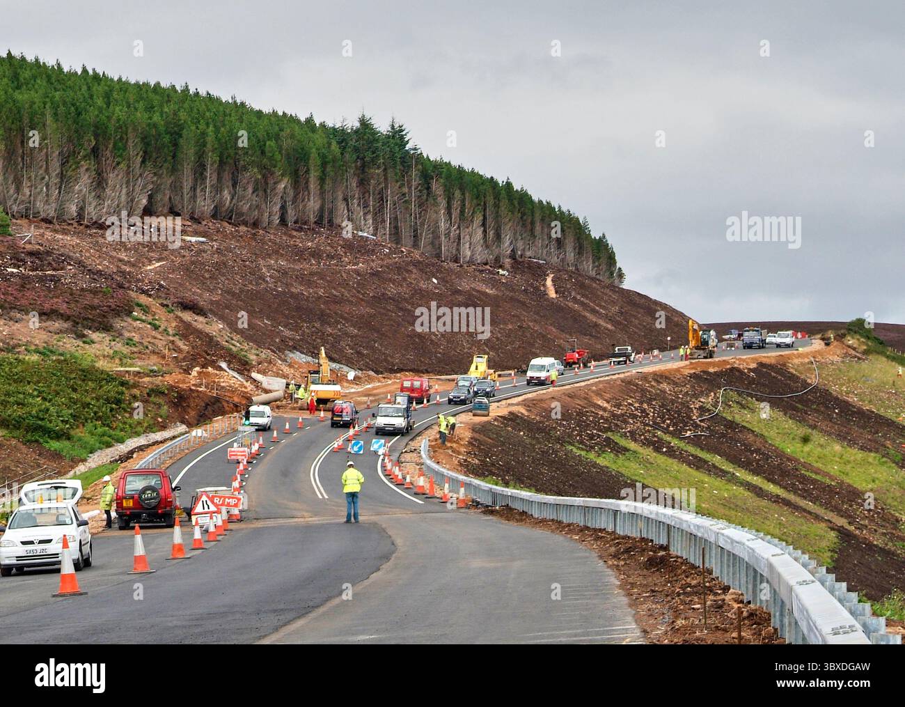 Road Improvement works on the A9 trunk road, at Helmsdale, Sutherland ...
