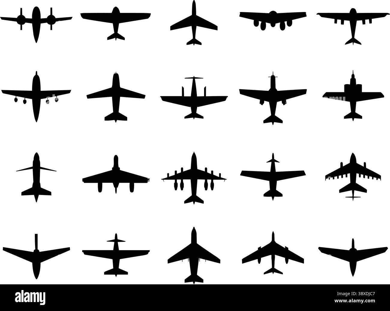 Silhouette of Military Arsenal: Comprehensive Set of Land, Sea, and Air ...