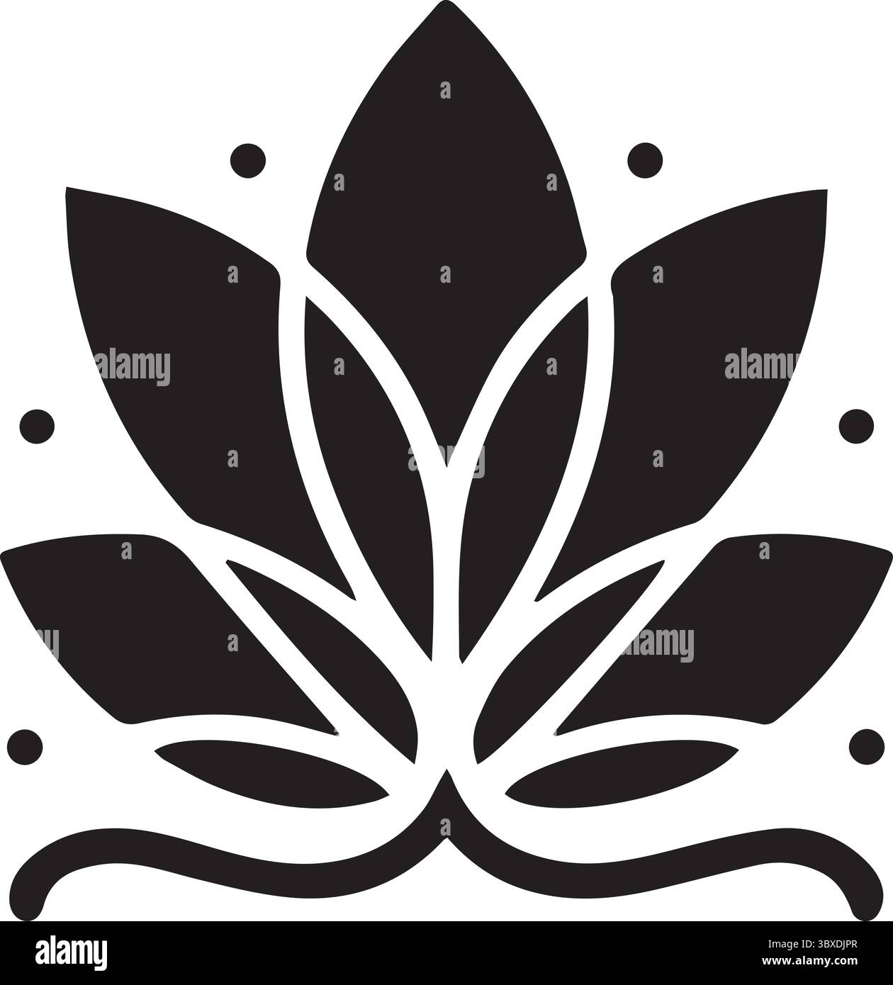 A leaf featuring stylized design silhouette vector art illustration ...