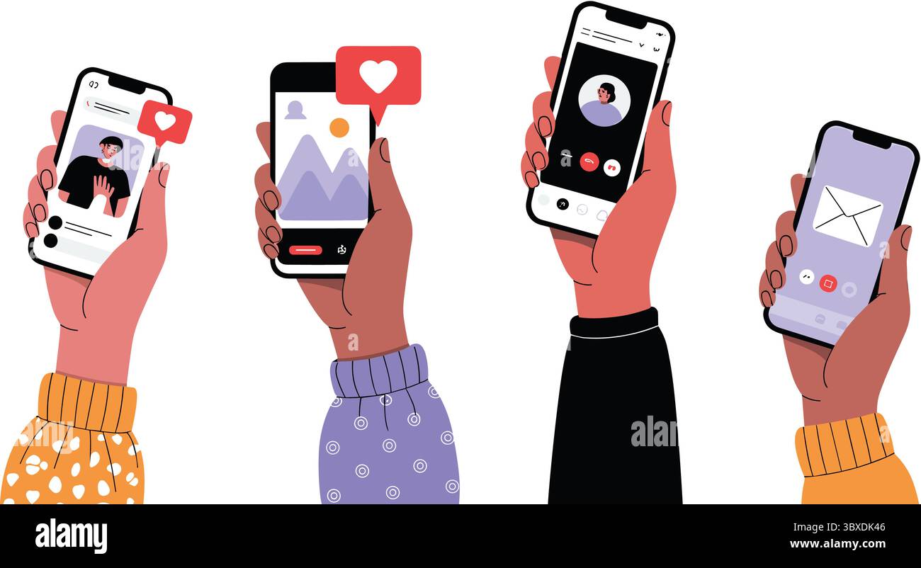 Isometric Illustration of Social Media Interactions: Likes, Comments ...
