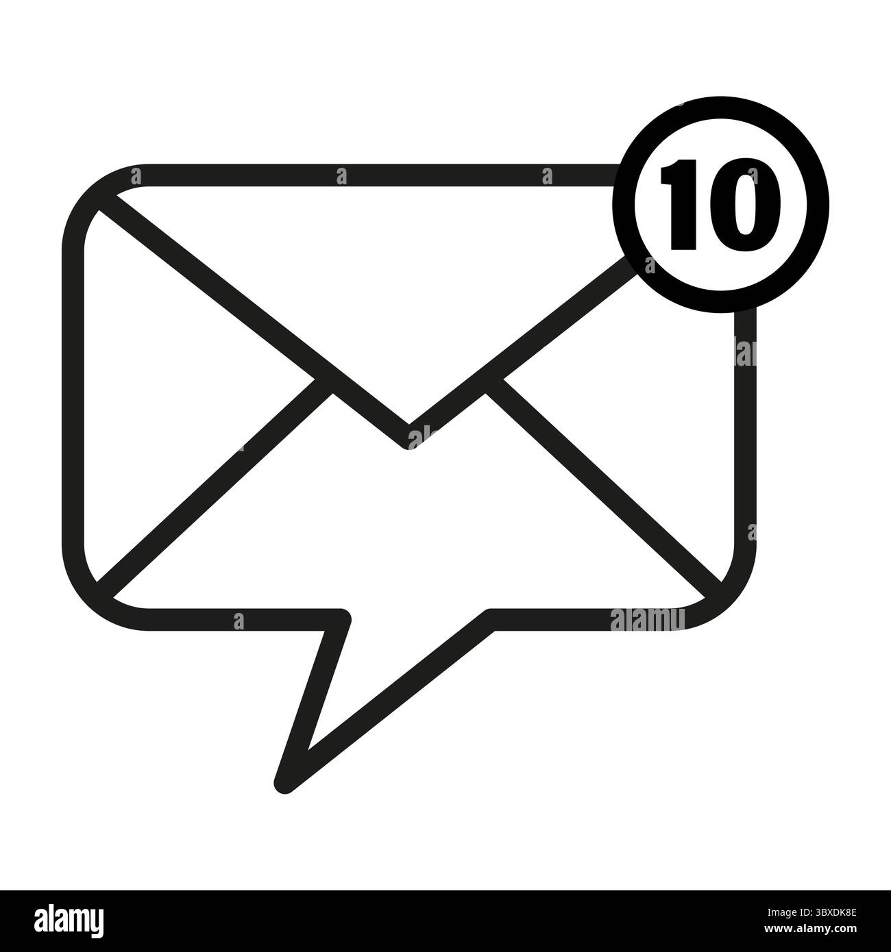 Message icon ten. New email notification. Speech bubble symbol. Vector ...