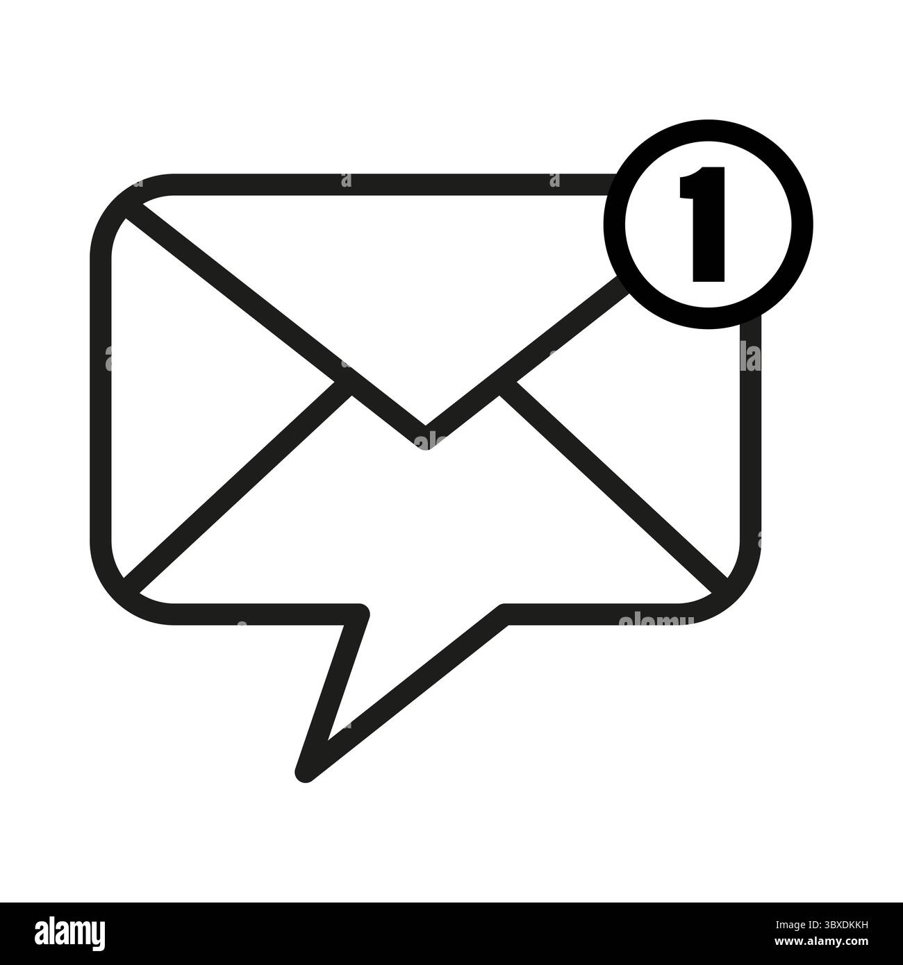 New message icon. Unread mail symbol. Notification bubble Vector. One ...