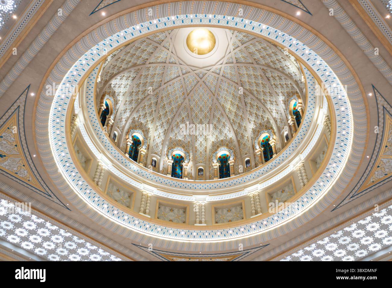 Ornate architectural dome with intricate patterns and stained glass ...