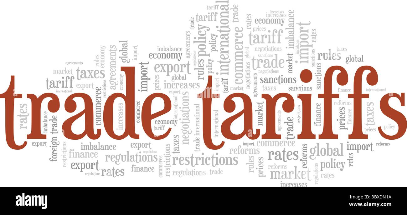 Trade Tariffs word cloud conceptual design isolated on white background ...