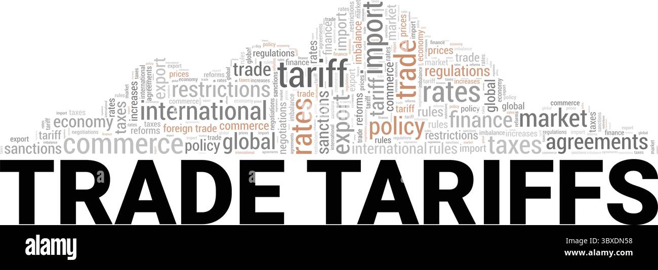 Trade Tariffs word cloud conceptual design isolated on white background ...