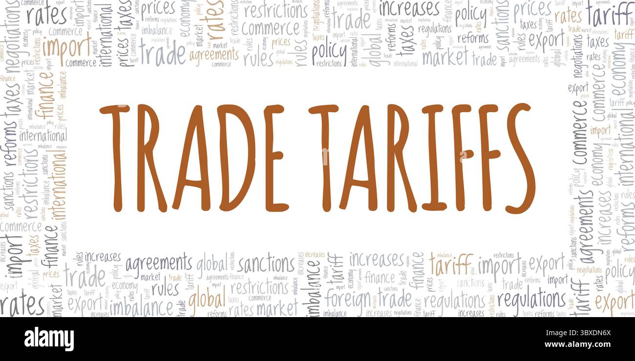 Trade Tariffs word cloud conceptual design isolated on white background ...