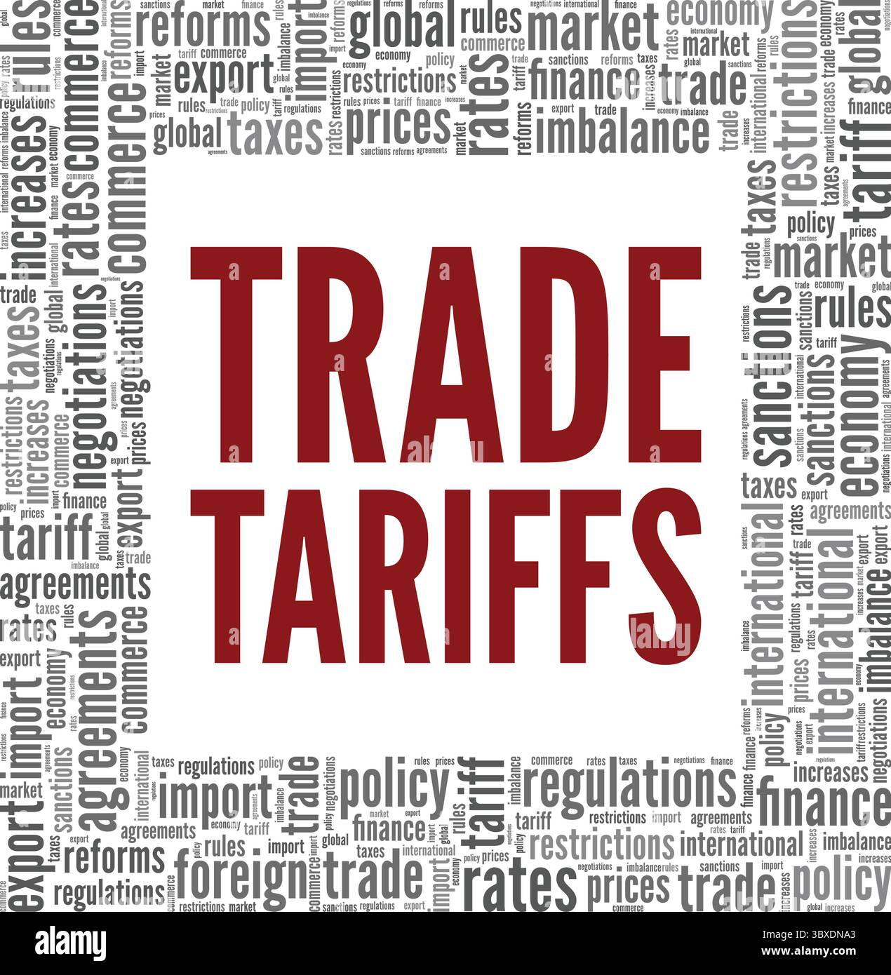 Trade Tariffs word cloud conceptual design isolated on white background ...