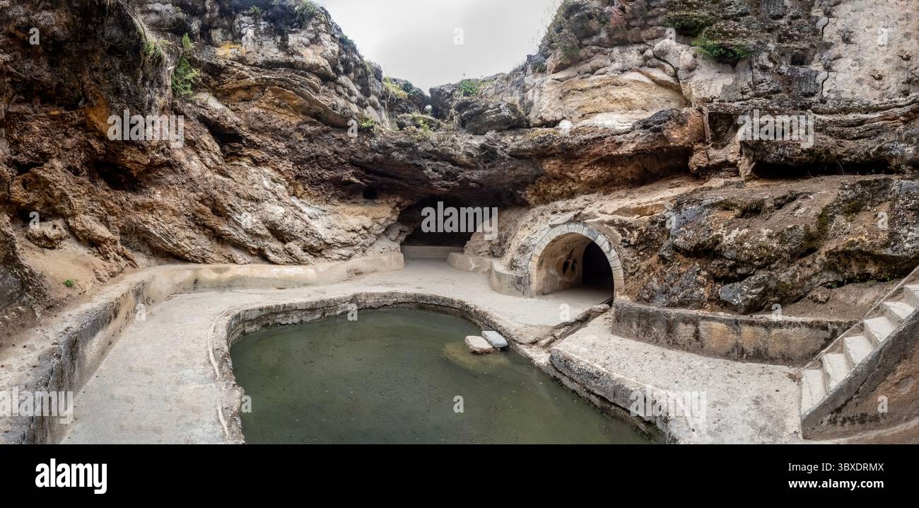 Ruins of ancient Roman thermal bath located in Geoagiu-Bai resort ...