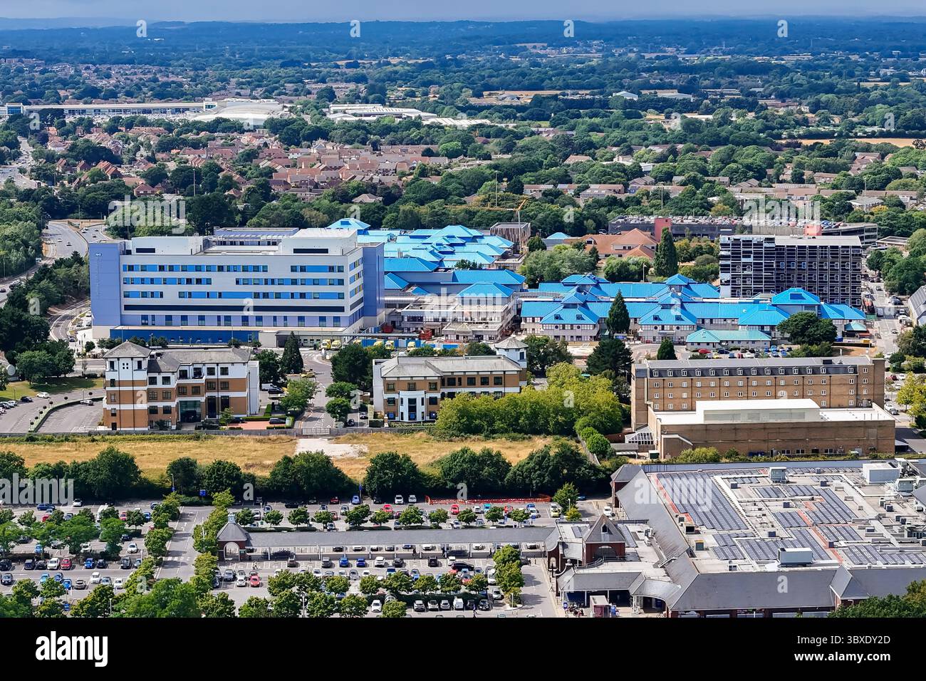 Bournemouth, Dorset, UK. 18th July 2025. UK Weather. Aerial view The ...