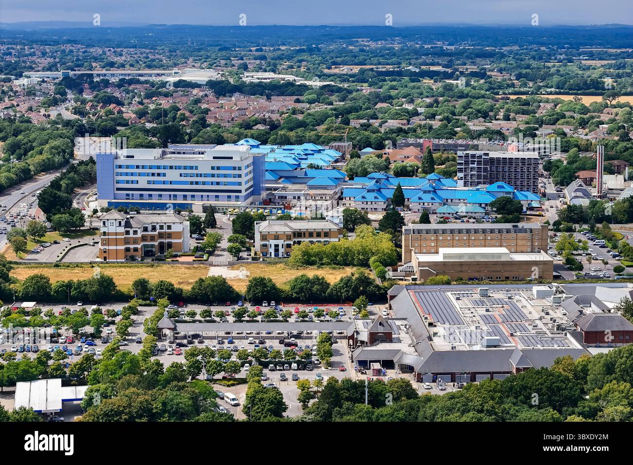 Bournemouth, Dorset, UK. 18th July 2025. UK Weather. Aerial view The ...