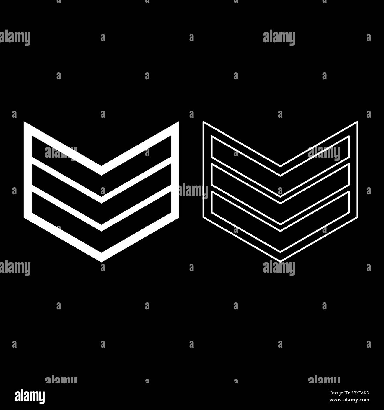 Army chevron military rank insignia badge symbol sign petty officer set ...