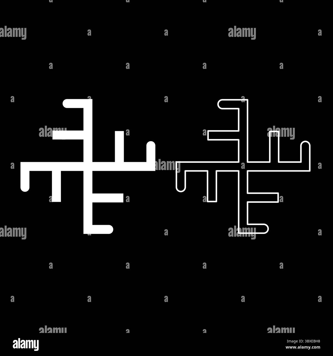 Heavenly cross symbol sign slavic pagan set icon white color vector ...