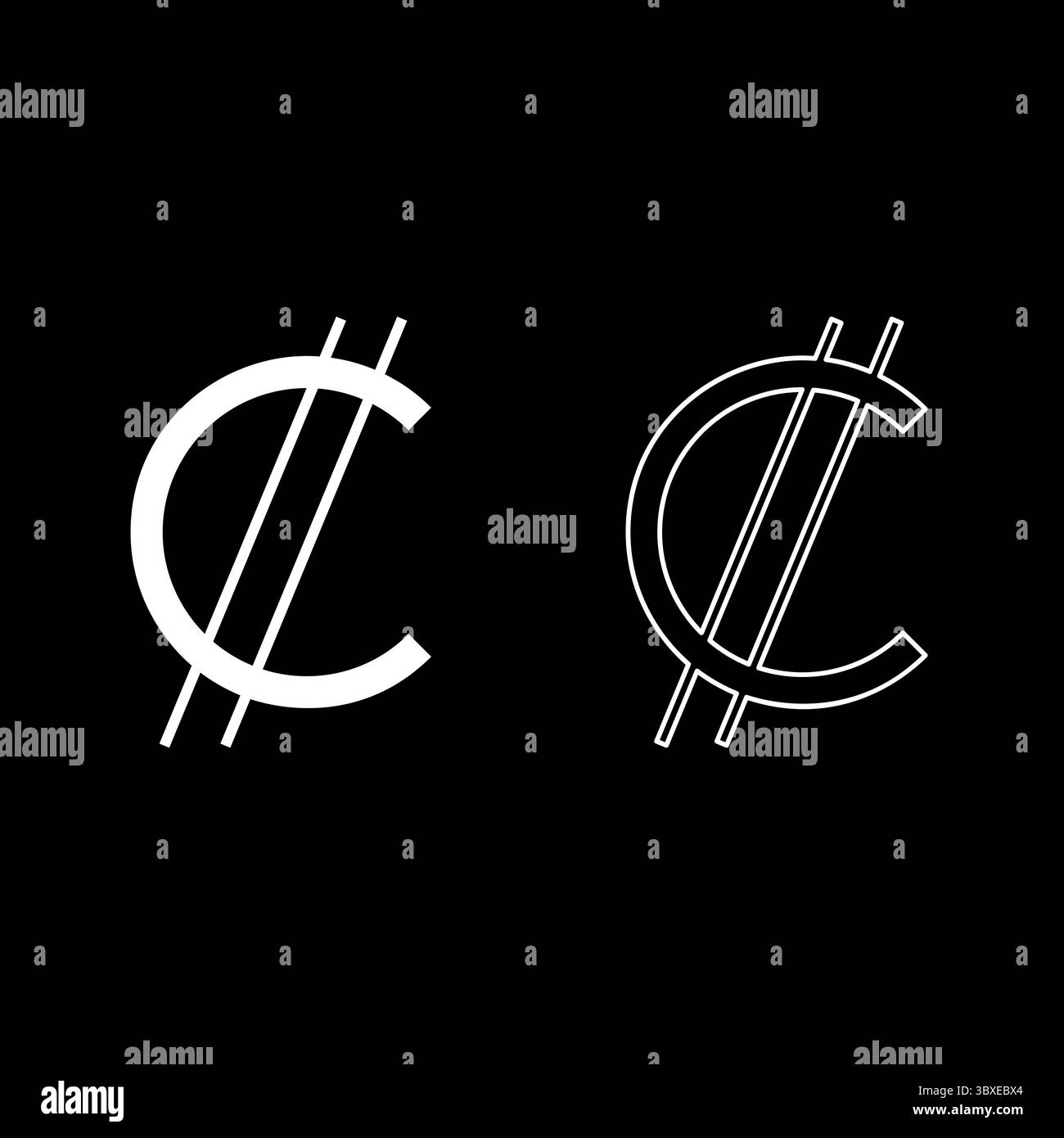 Costa Rica Colon currency symbol sign money set icon white color vector ...