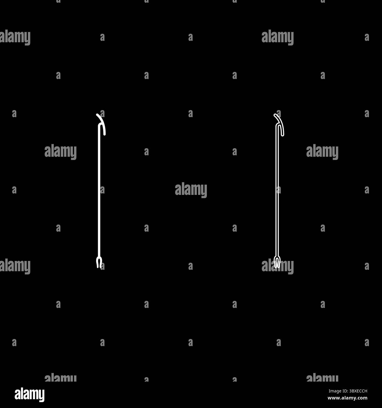 Egyptian scepter Uas set icon white color vector illustration image ...