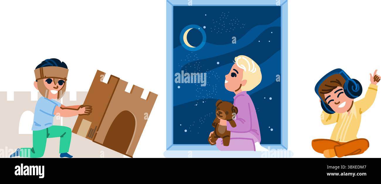 wonder kid boy dreamer vector Stock Vector Image & Art - Alamy