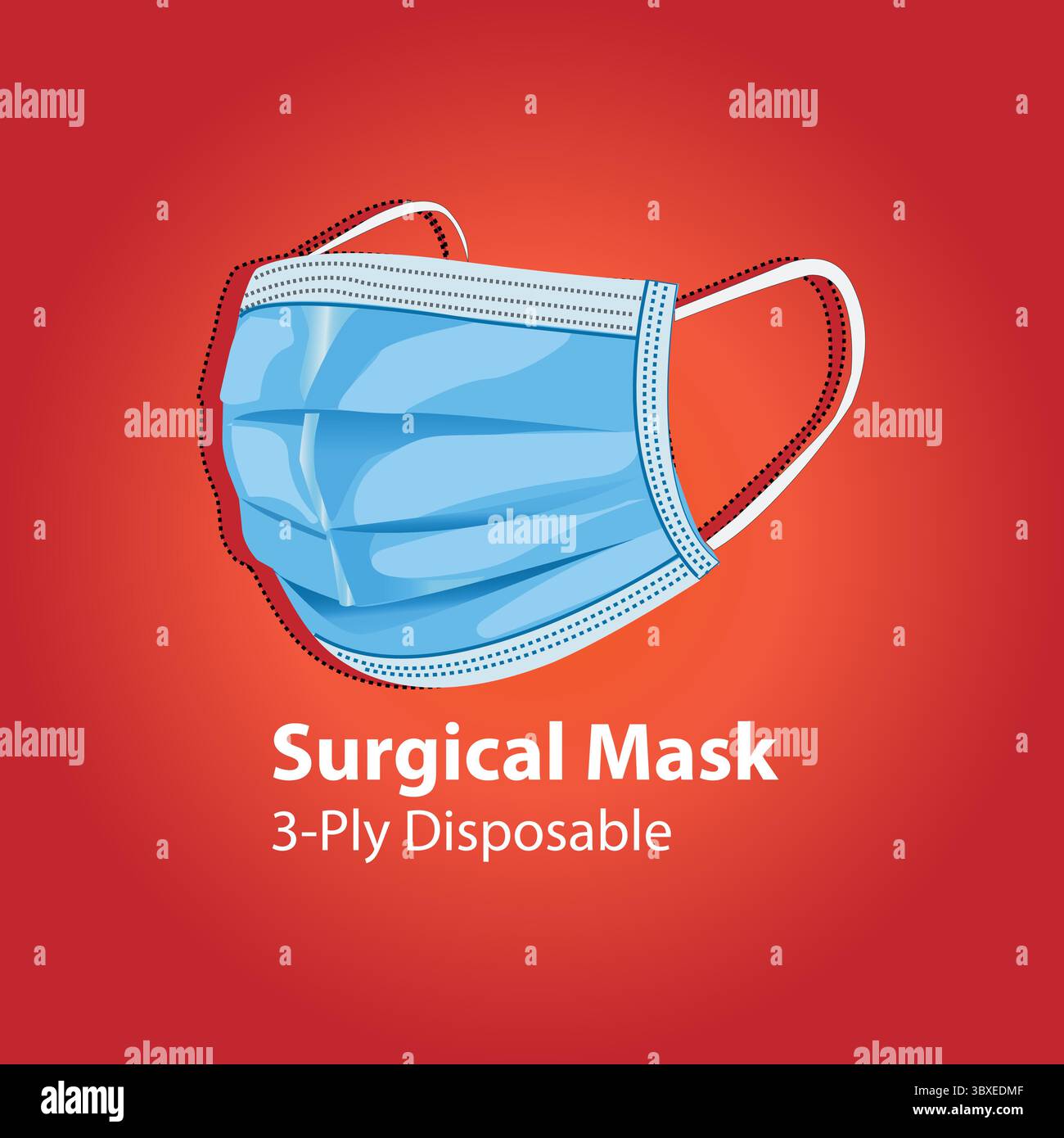A Surgical Mask - 3-Ply Disposable Illustration Stock Vector Image ...