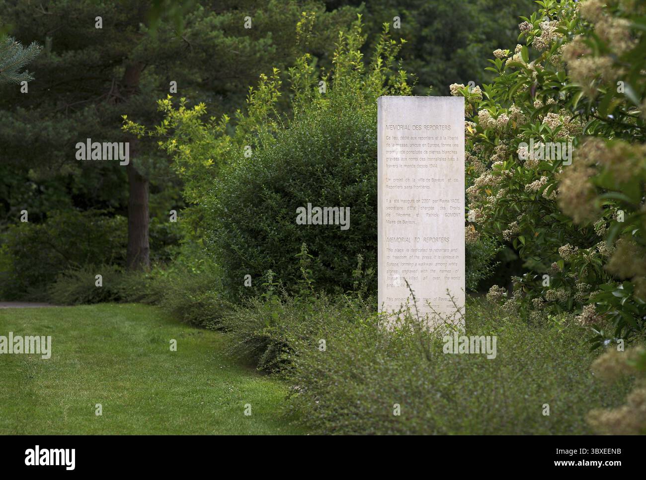 Stelae at the Memorial des Reporters, memorial to the freedom of the ...