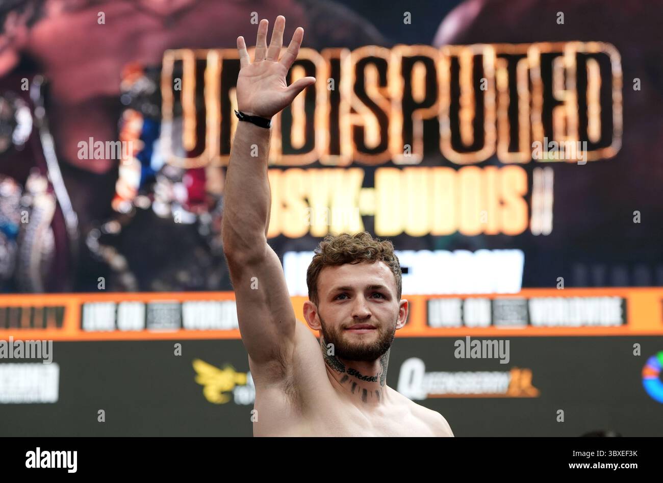 James Francis during the weigh-in at BOXPARK Wembley, London. Picture ...