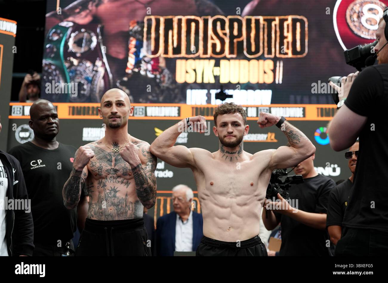 James Francis (right) and Lasha Guruli (left) during the weigh-in at ...