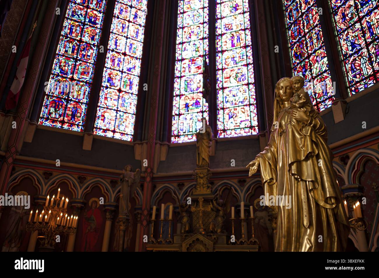 Interior view, Madonna, Madonna statue, Chapel Chapelle Saint-Jacques ...