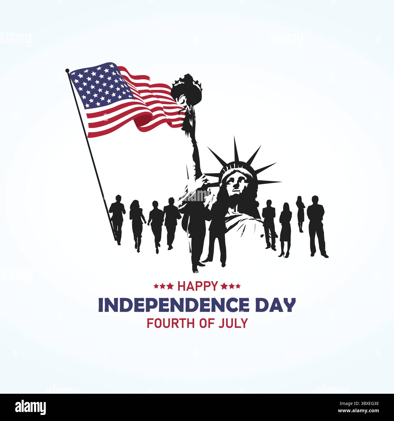 American Independence Day Illustration vector-based drawing Vol 01 ...