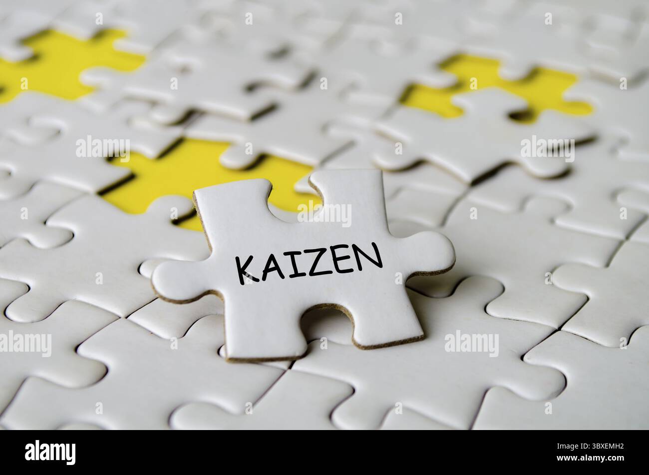 Kaizen text on jigsaw puzzle that represent change for the better ...