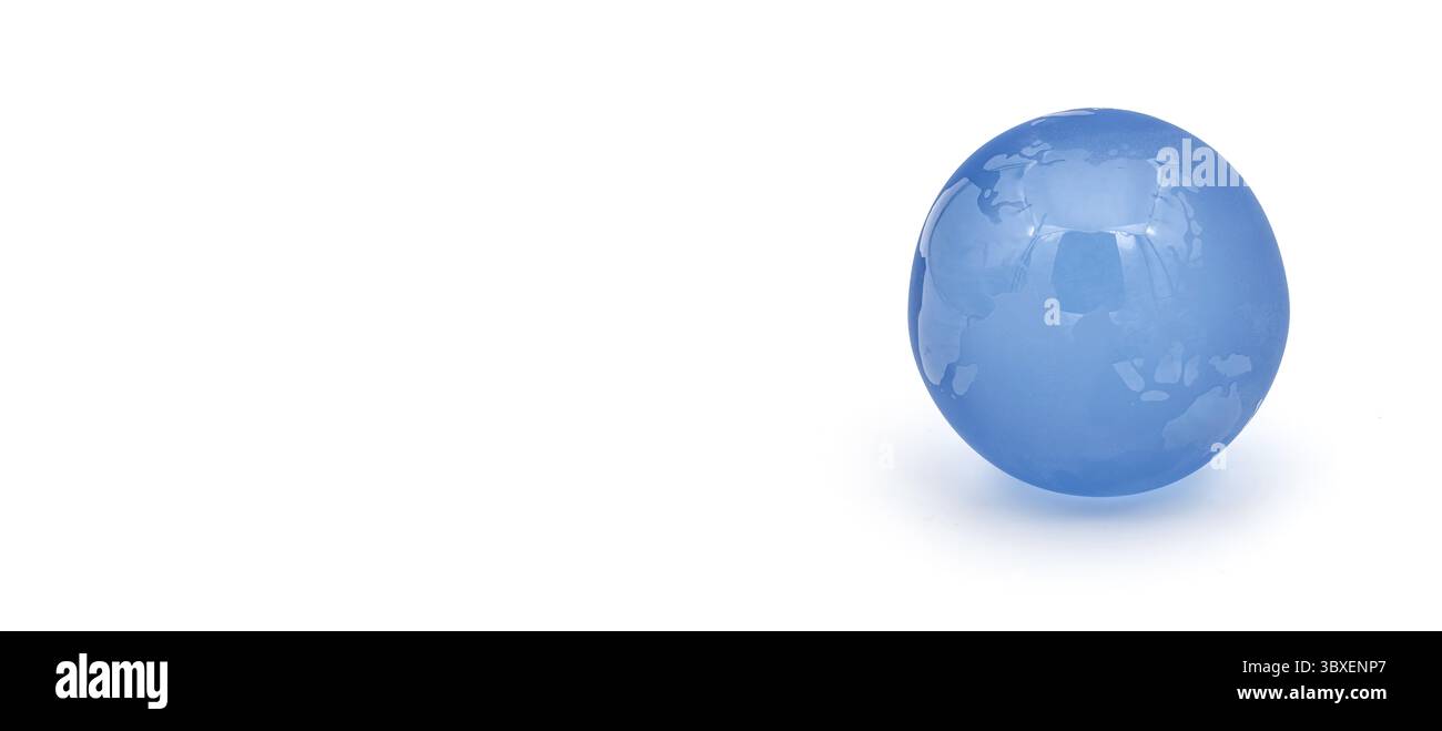 Blue crystal earth on white background Stock Photo - Alamy