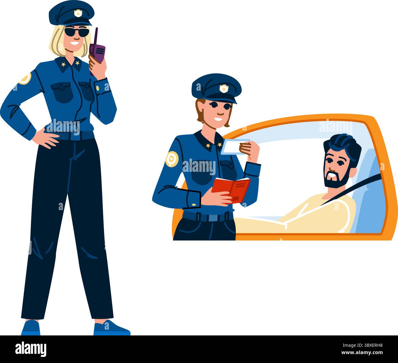 patrol policewoman vector Stock Vector Image & Art - Alamy