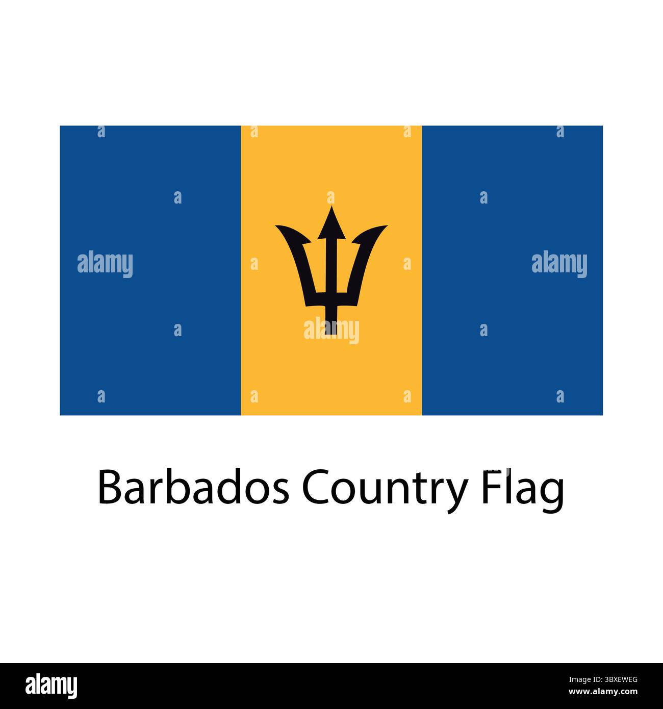 Barbados Country Flag hand drawing illustration vector-based drawing ...