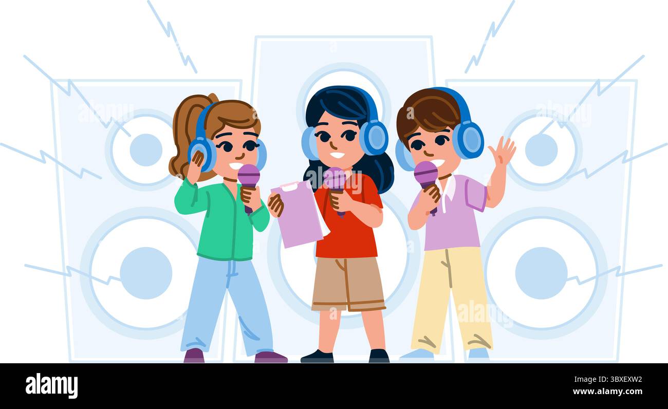 Singing kid vector Stock Vector Images - Alamy